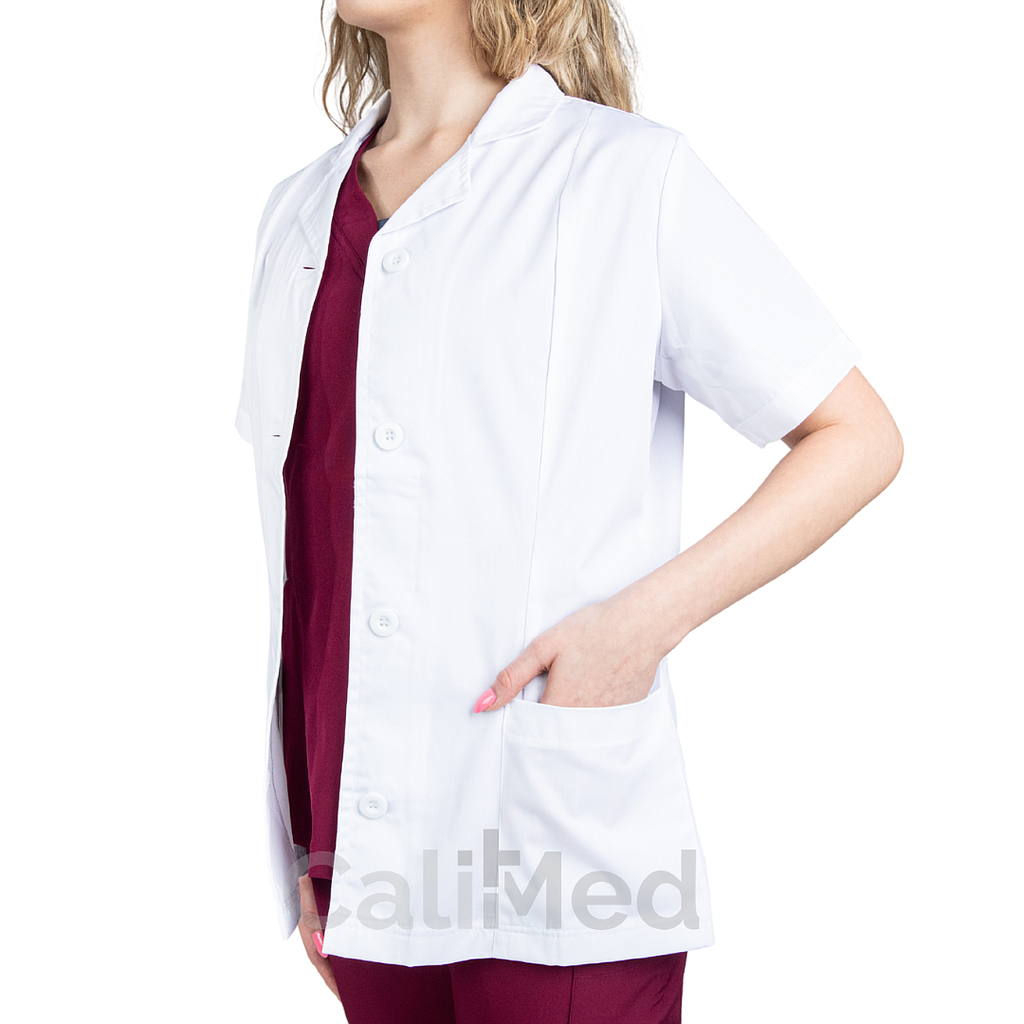 Bata Blanca Manga Corta | Distribuidora ® CaliMed